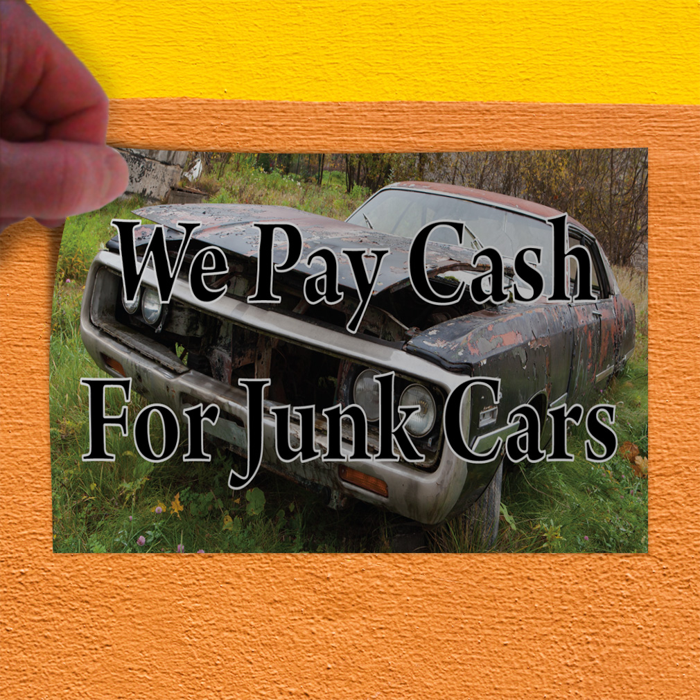Decal Stickers We Pay Cash for Junk Cars Vinyl Store Sign Label ...