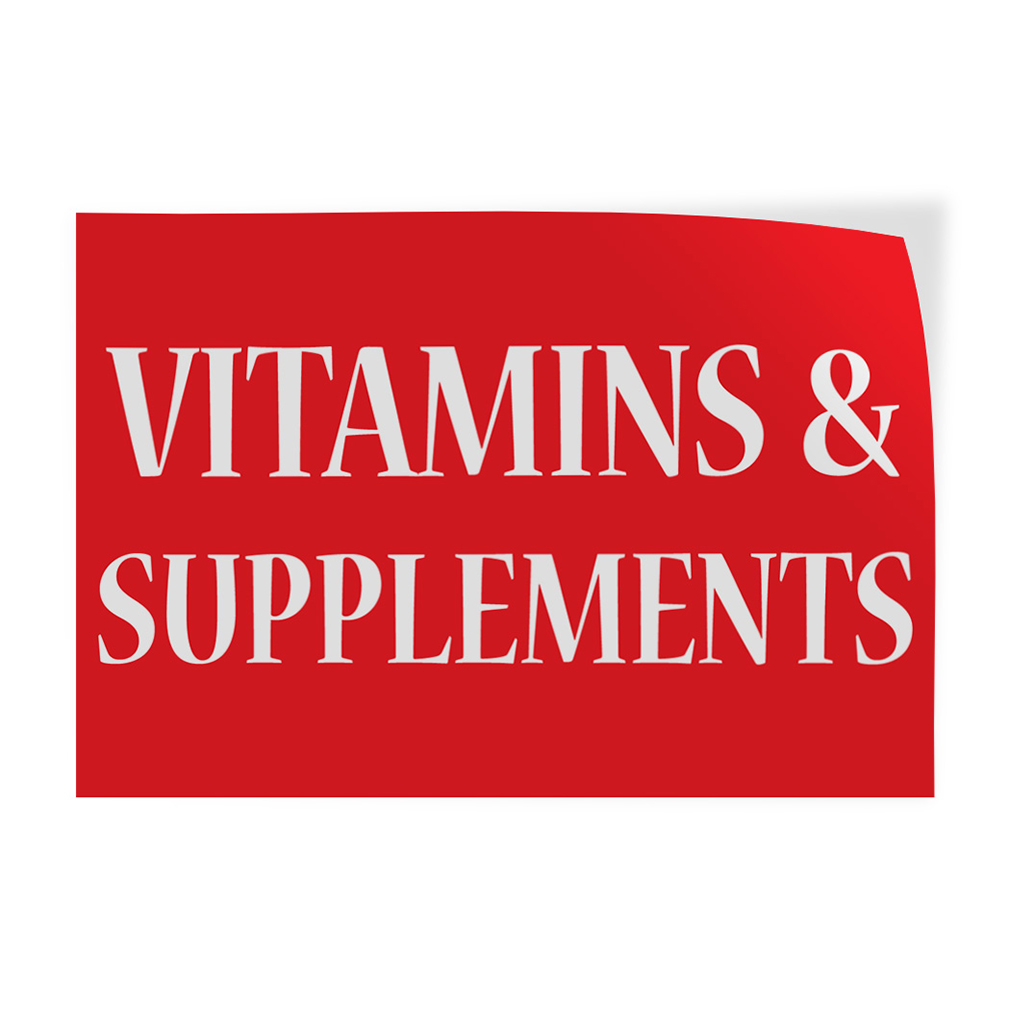 Decal Stickers Vitamins & Supplements F Vinyl Store Sign Label Business ...
