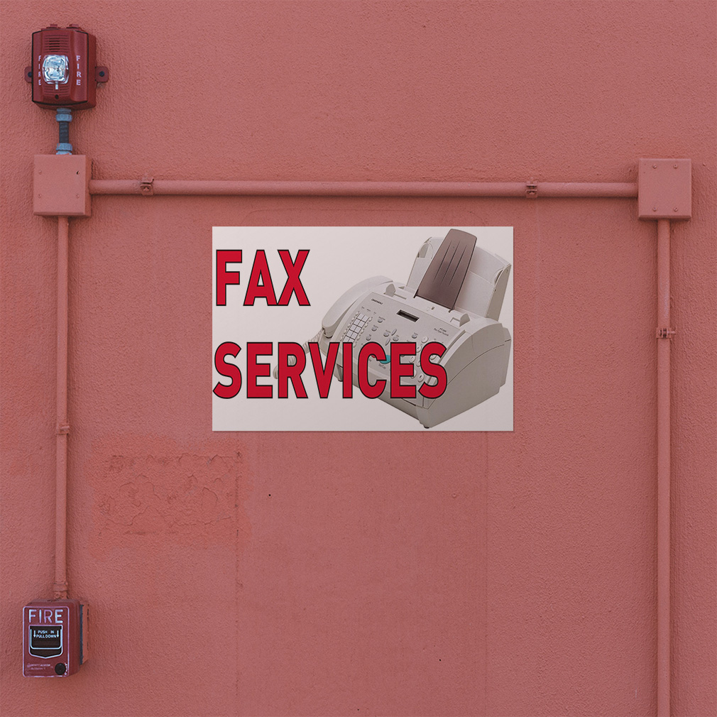 Decal Stickers Fax Services Red Vinyl Store Sign Label Profession | eBay