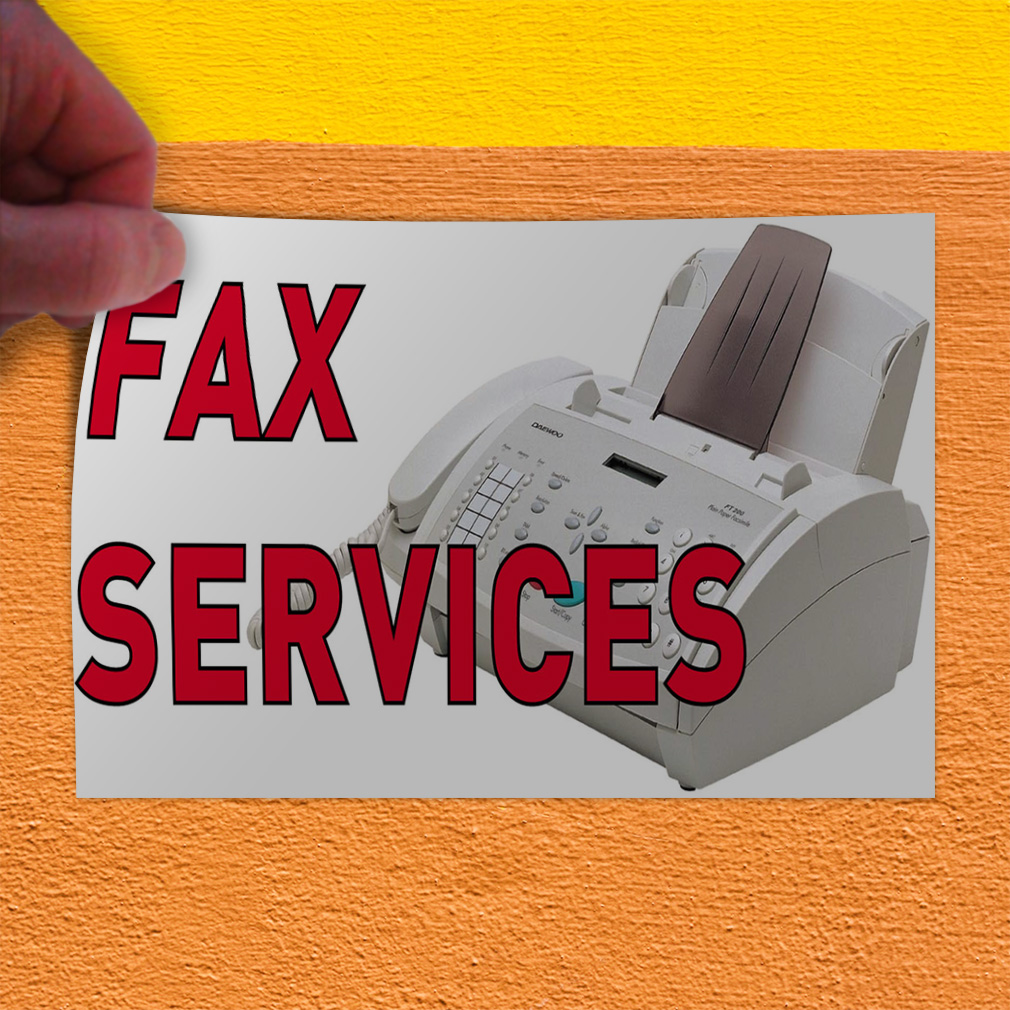 Decal Stickers Fax Services Red Vinyl Store Sign Label Profession | eBay