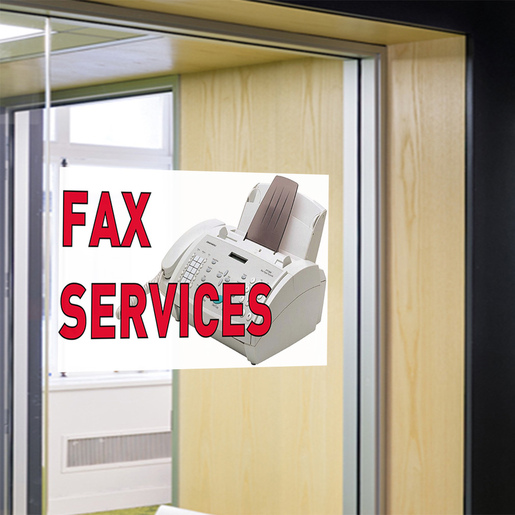 Decal Stickers Fax Services Red Vinyl Store Sign Label Profession | eBay
