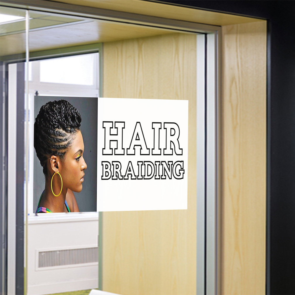 Decal Stickers Hair Braiding Black Vinyl Store Sign Label Business | eBay