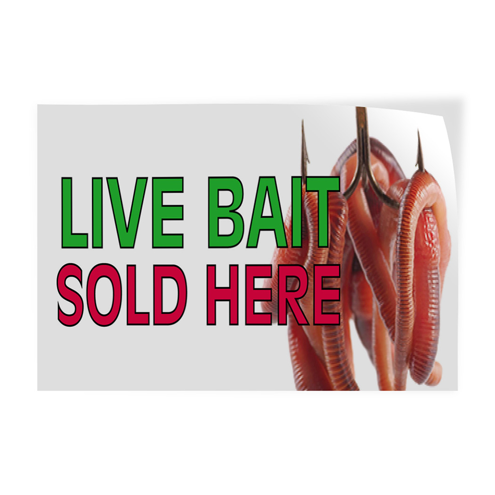 Decal Stickers Live Bait Sold Here C Advertising Printing Vinyl Store ...