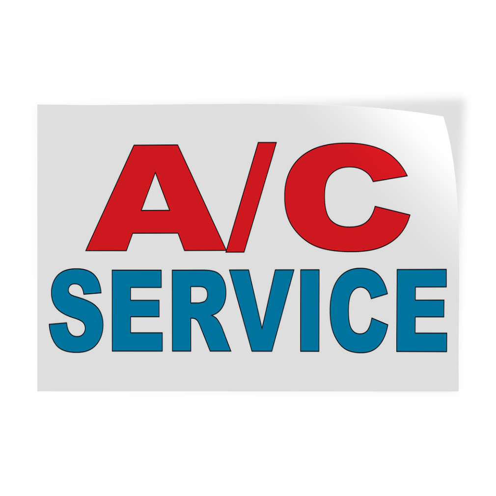 Decal Stickers A C Service Red Blue Auto Car Repair Shop Vinyl Store ...