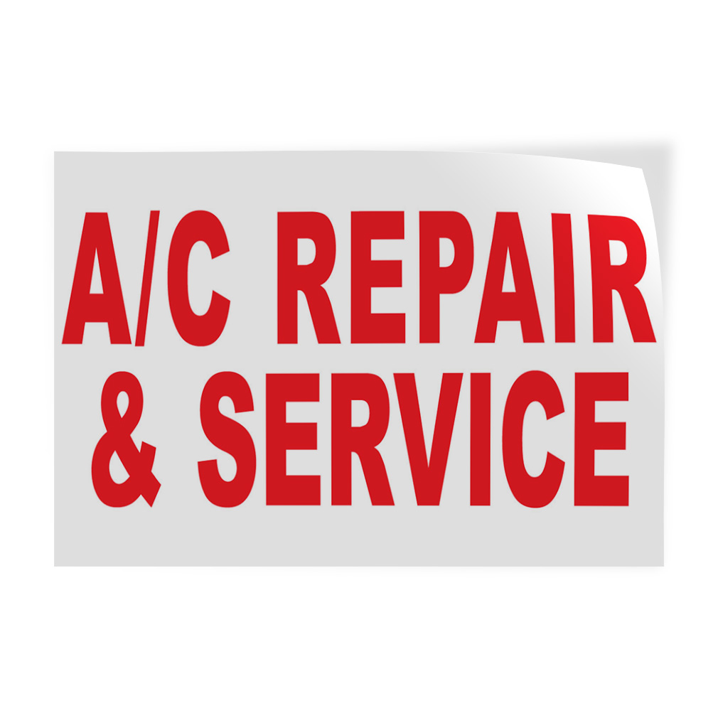 Decal Stickers A C Repair Service Red Auto Car Repair Shop Store Sign ...