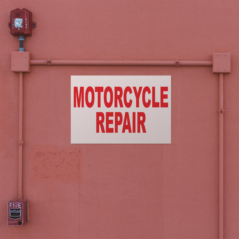 Decal Stickers Motorcycle Repair Red Auto Car Repair Shop A Store Sign ...