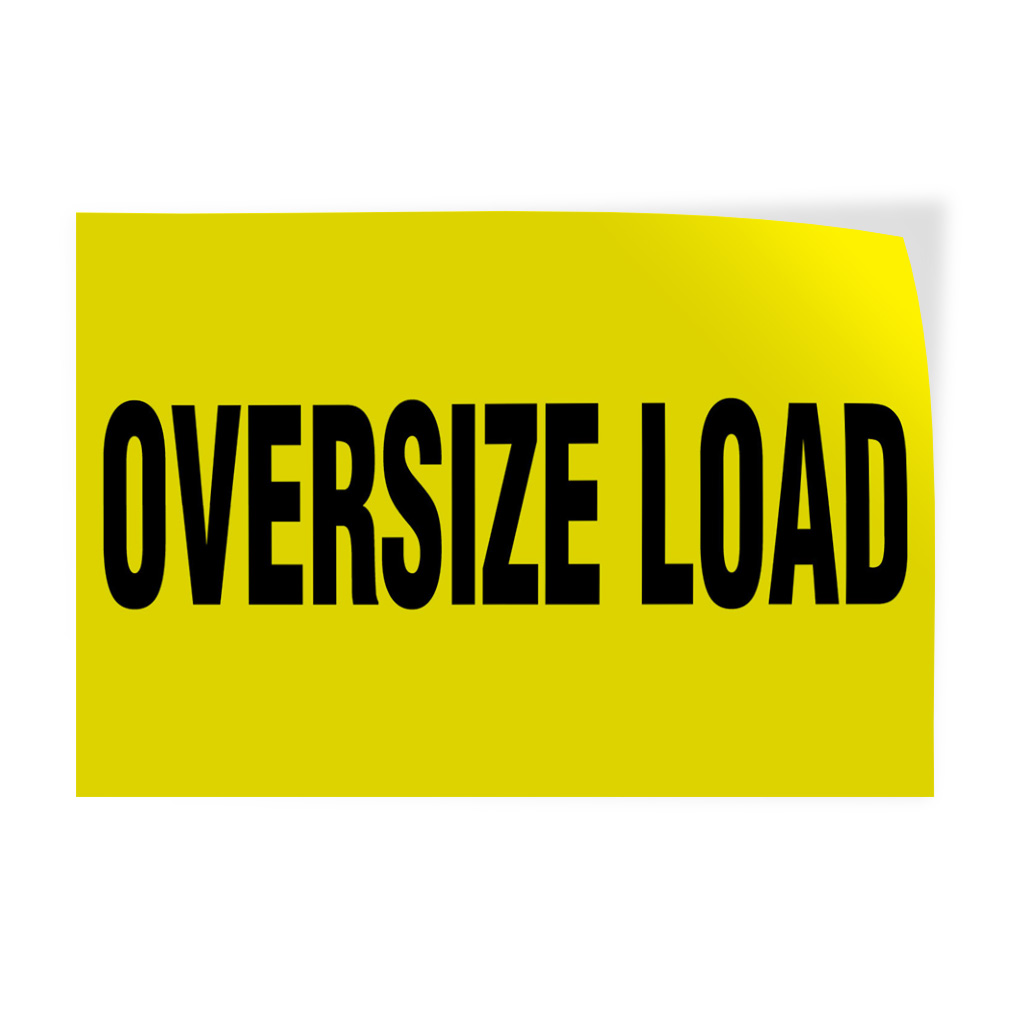 Decal Stickers Oversize Load Yellow Background Auto Car Repair Shop A ...