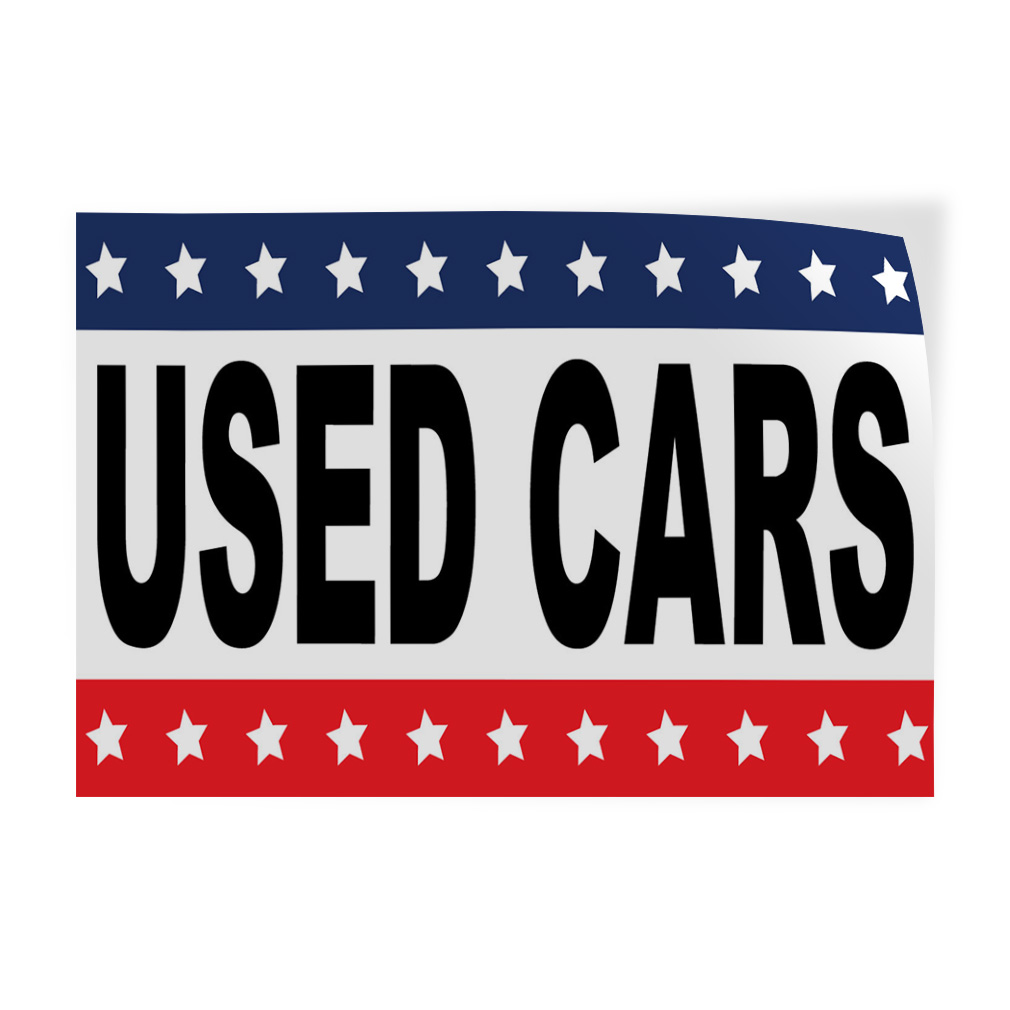 Decal Stickers Used Cars Black Red Blue Auto Car Repair Shop Store Sign ...