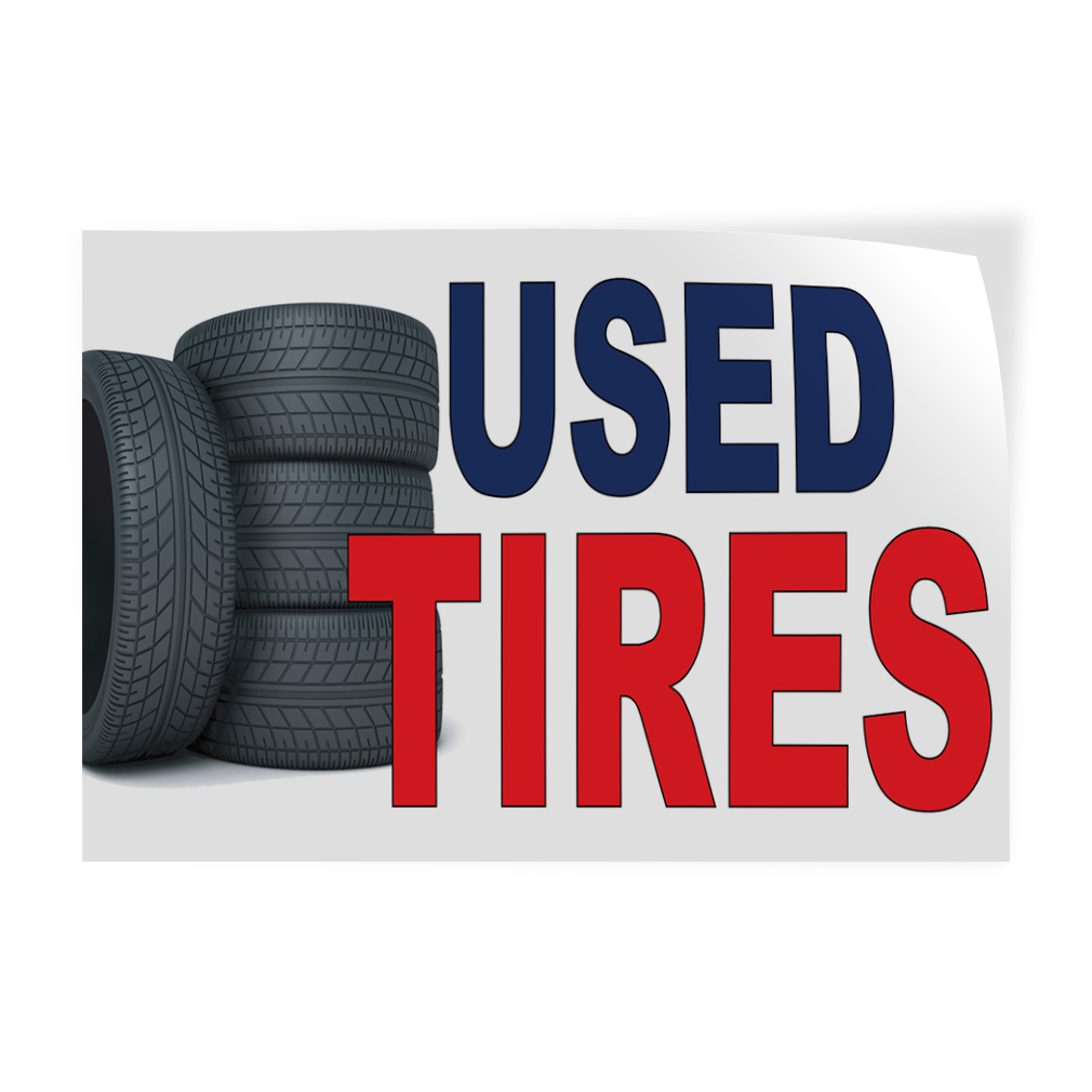 Decal Stickers Used Tires Blue Red Auto Car Repair Shop B Vinyl Store ...