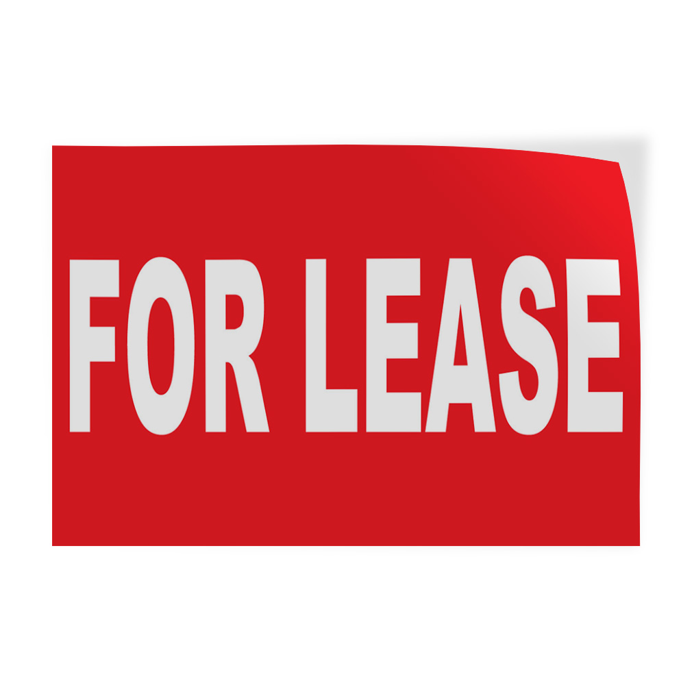 Decal Stickers For Lease Red Background Vinyl Store Sign Label Business ...