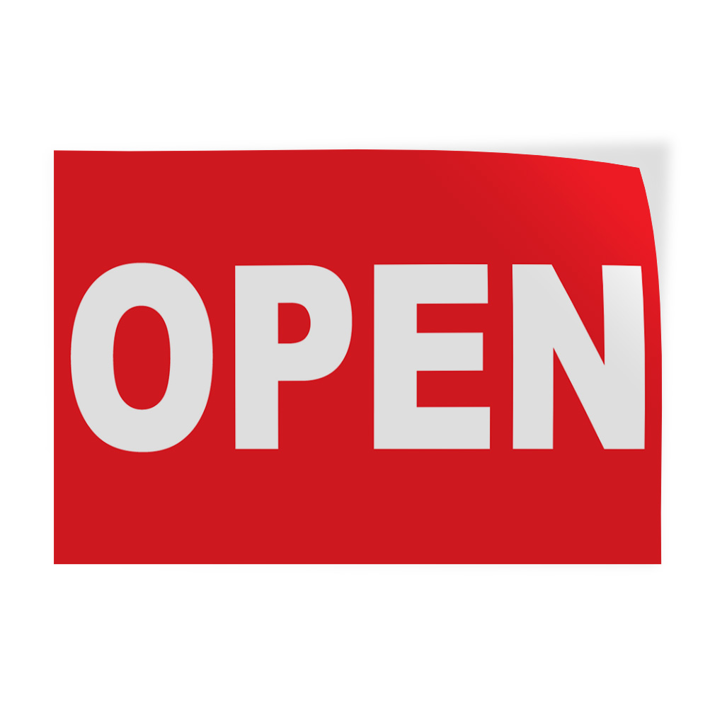 Decal Stickers Open Red Background Vinyl Store Sign Label Business | eBay