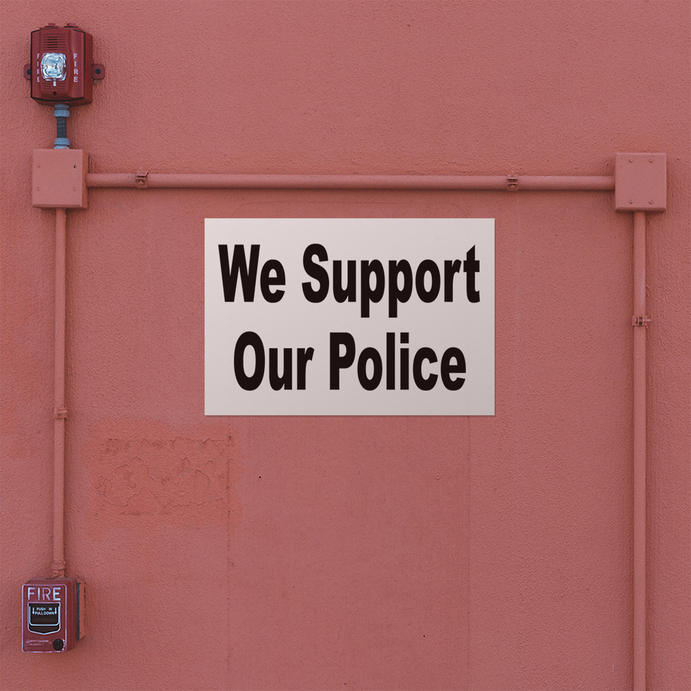 Decal Stickers We Support Our Police Black Vinyl Store Sign Label ...