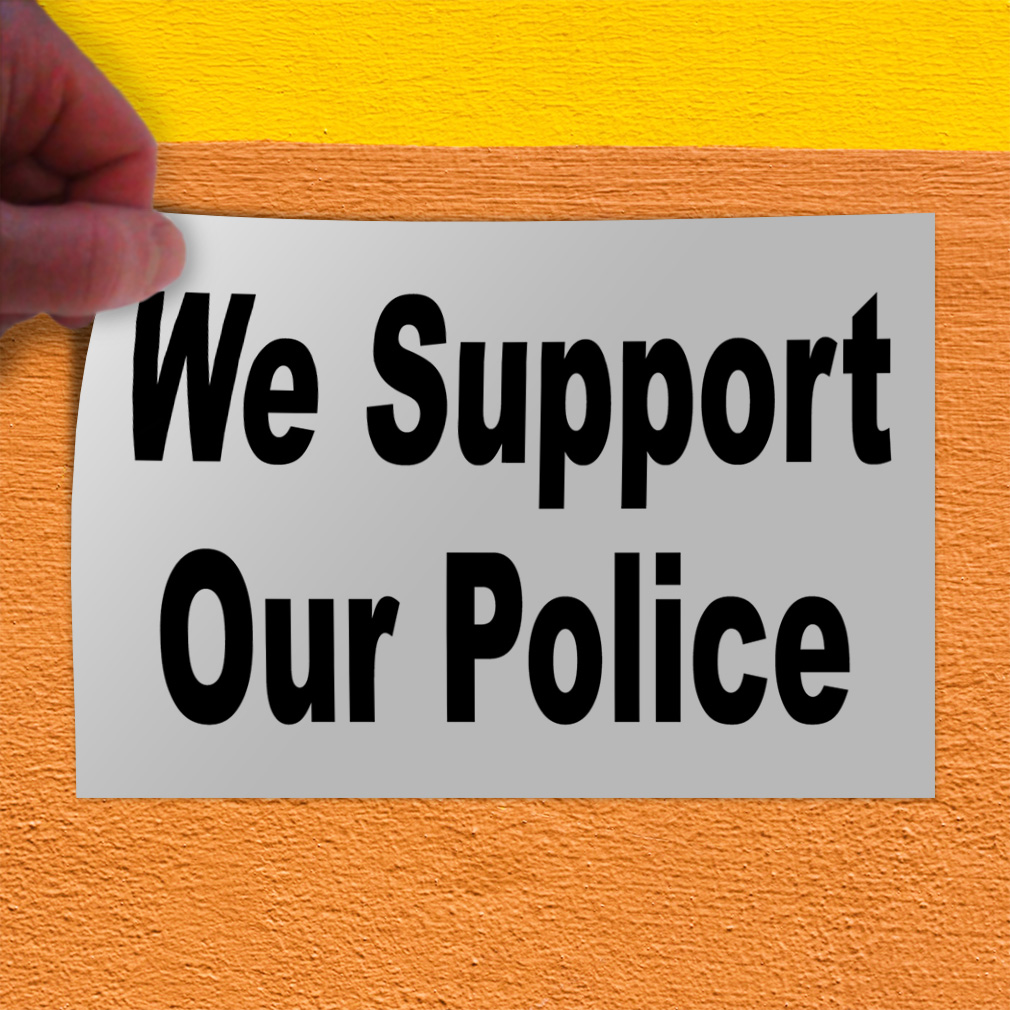 Decal Stickers We Support Our Police Black Vinyl Store Sign Label ...
