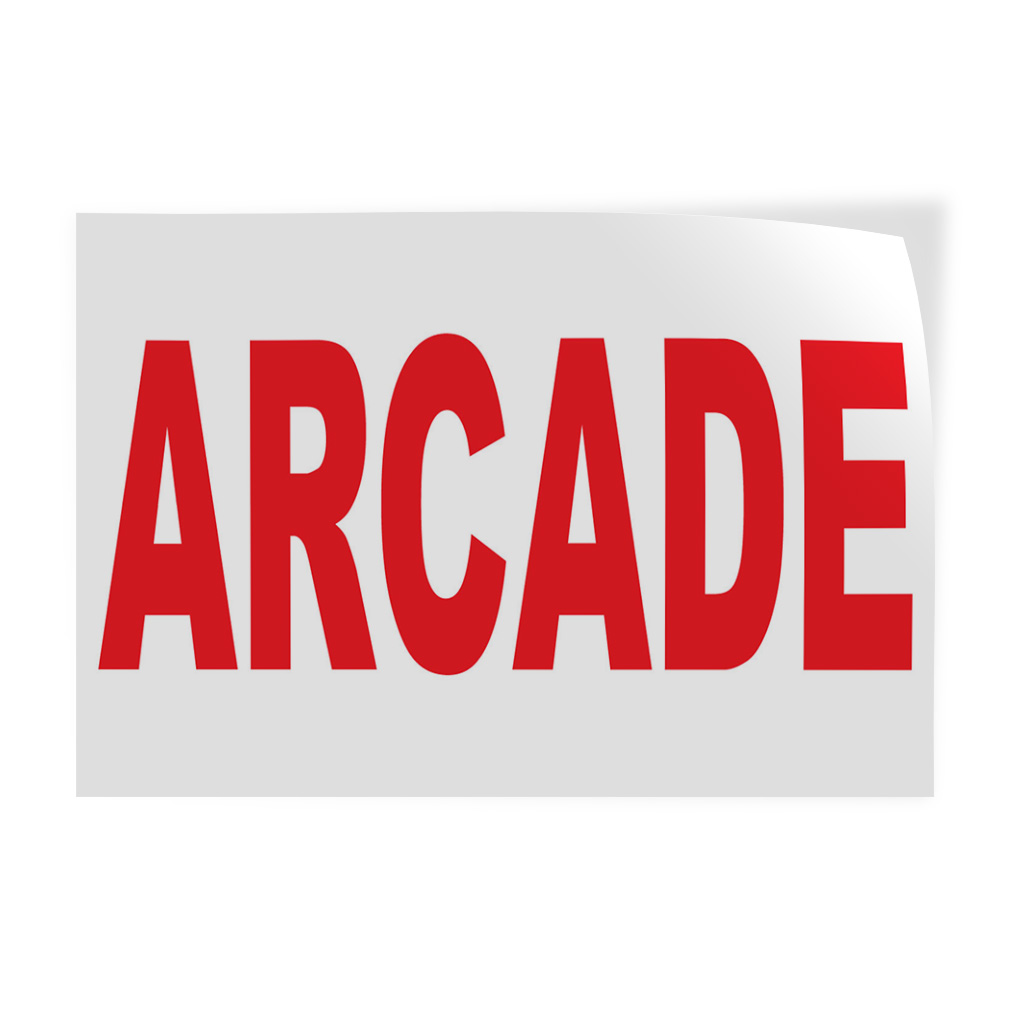 Decal Stickers Arcade Red Vinyl Store Sign Label Business | eBay