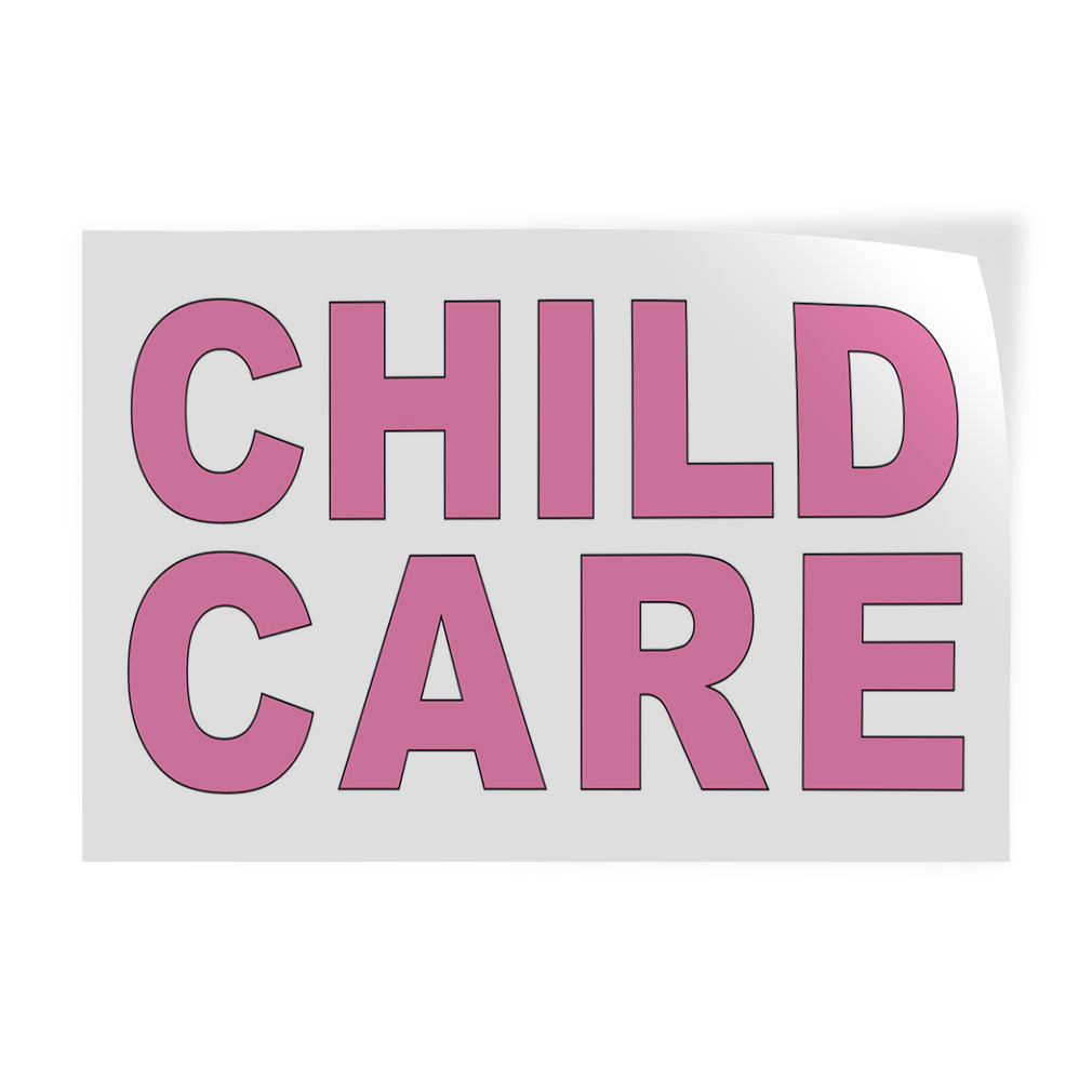 Decal Stickers Child Care Soft Pink Vinyl Store Sign Label Education | eBay