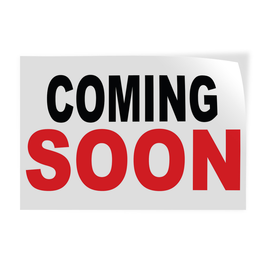 Decal Stickers Coming Soon Black Red Vinyl Store Sign Label Business | eBay