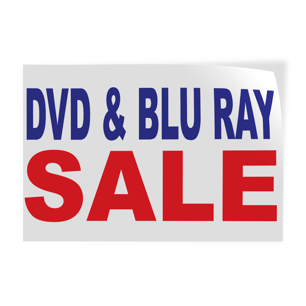 Decal Stickers Dvd&Blu Ray Sale Blue Red Vinyl Store Sign Label ...