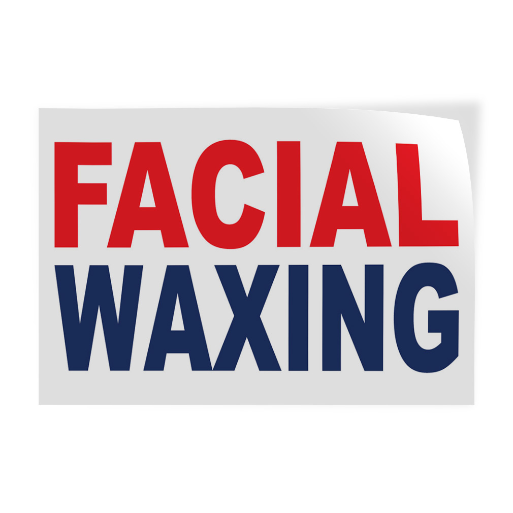 Decal Stickers Facial Waxing Red Blue Vinyl Store Sign Label Business ...