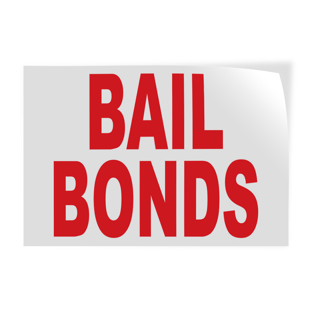 Decal Stickers Bail Bonds Red Vinyl Store Sign Label Business | eBay