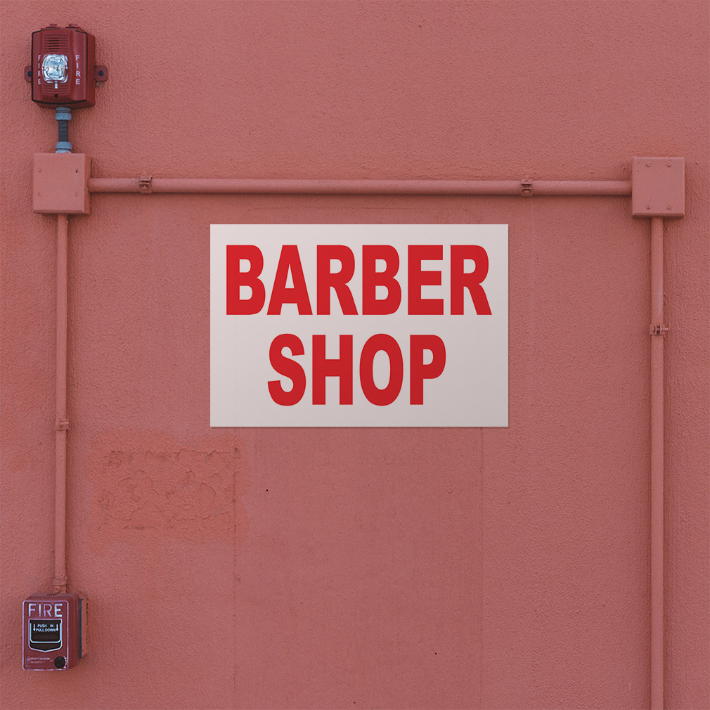 Decal Stickers Barber Shop Red Vinyl Store Sign Label Business | eBay