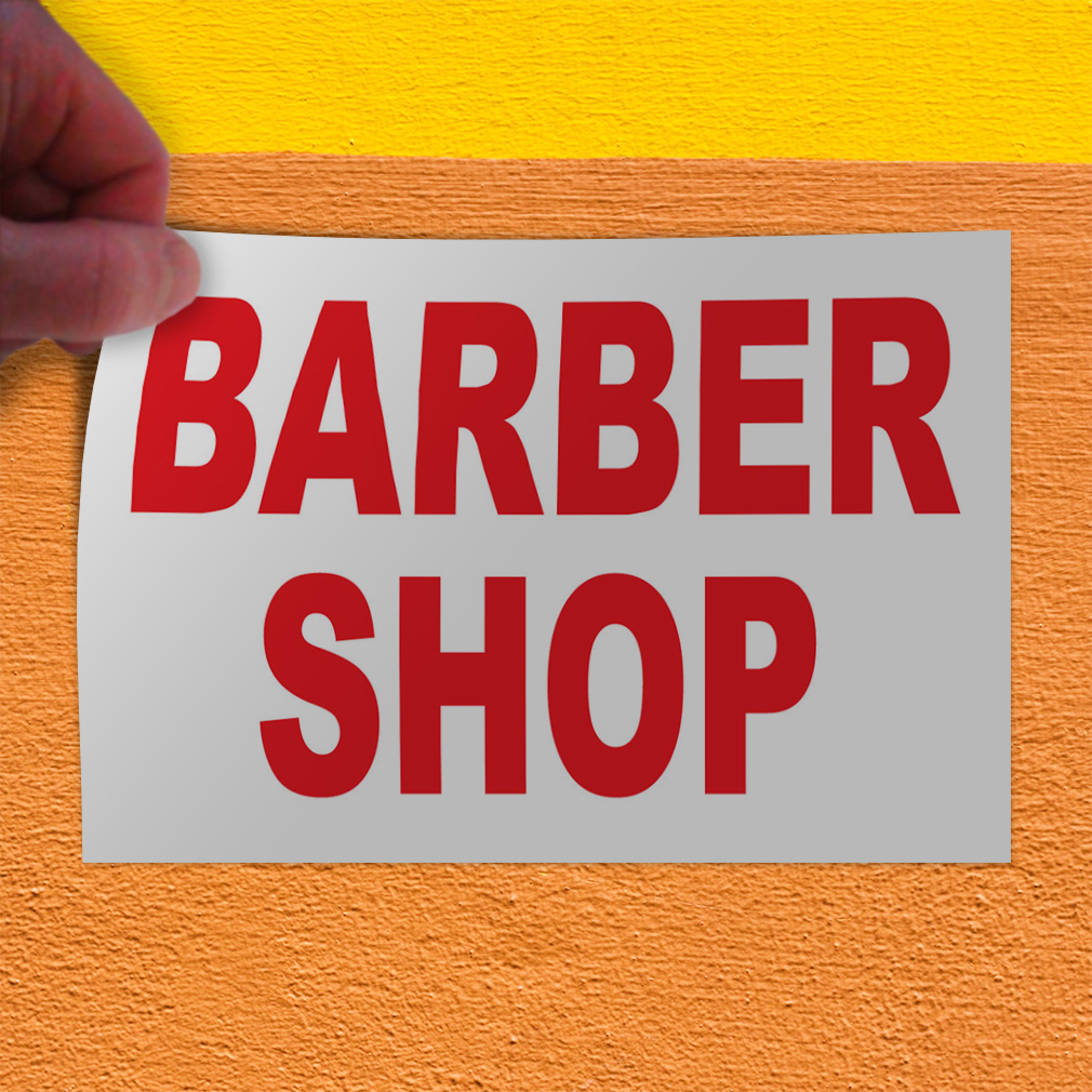 Decal Stickers Barber Shop Red Vinyl Store Sign Label Business | eBay