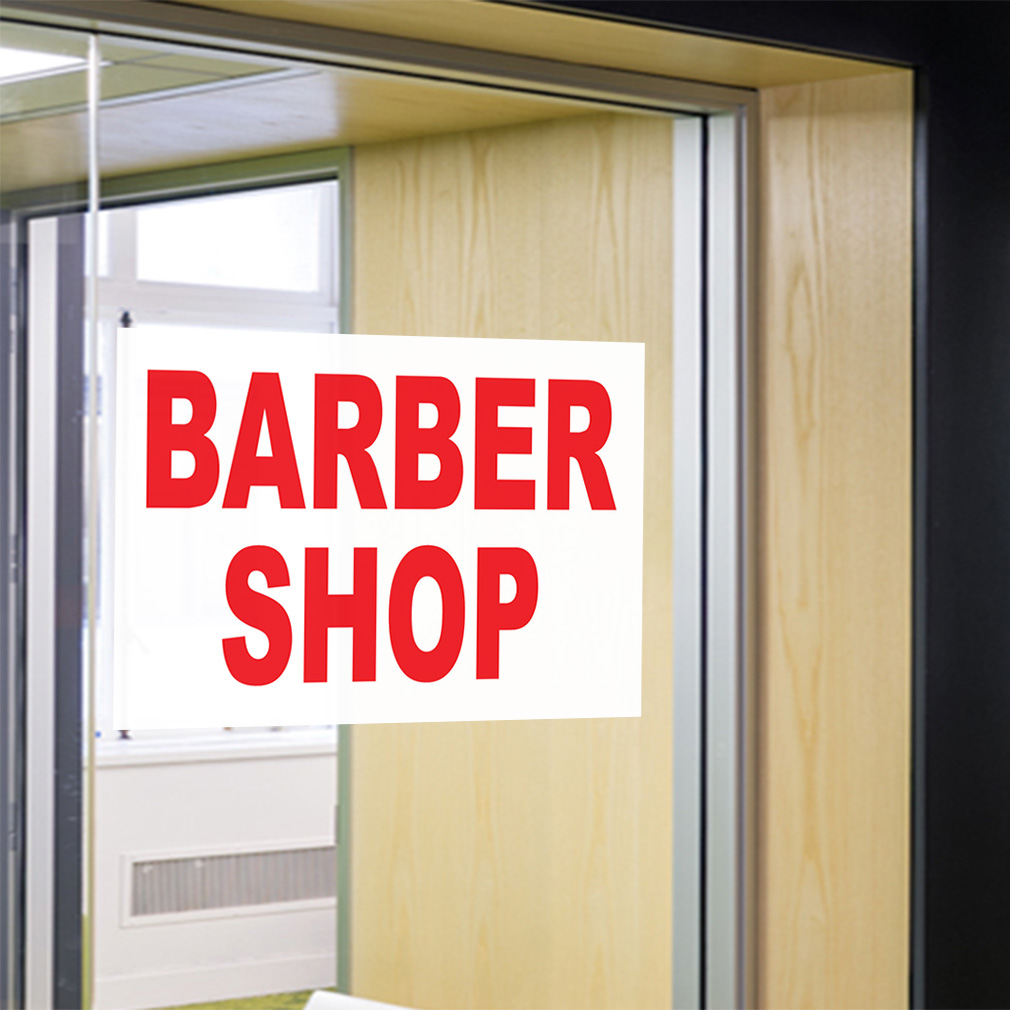 Decal Stickers Barber Shop Red Vinyl Store Sign Label Business | eBay