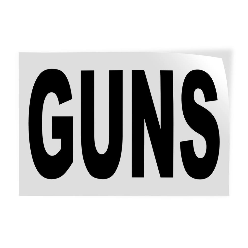 Decal Stickers Guns Black Vinyl Store Sign Label Industrial & Craft | eBay