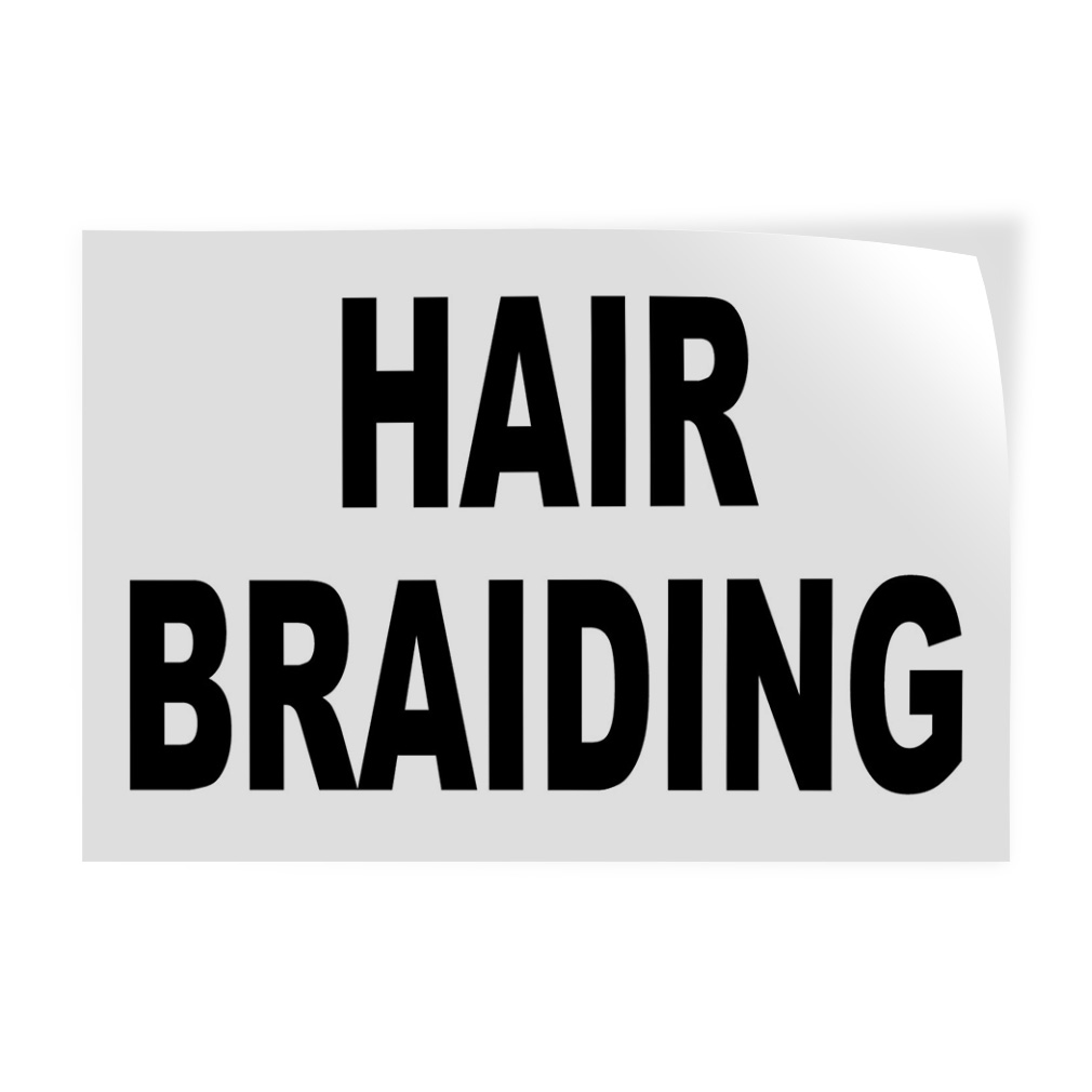 Decal Stickers Hair Braiding Black Vinyl Store Sign Label Business | eBay