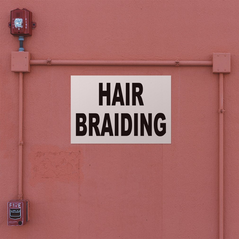 Decal Stickers Hair Braiding Black Vinyl Store Sign Label Business | eBay