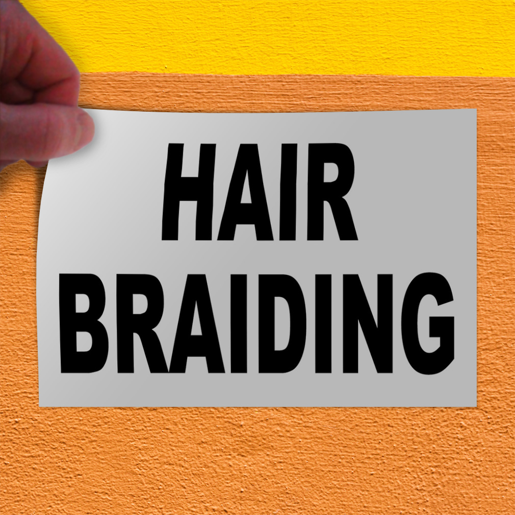 Decal Stickers Hair Braiding Black Vinyl Store Sign Label Business | eBay