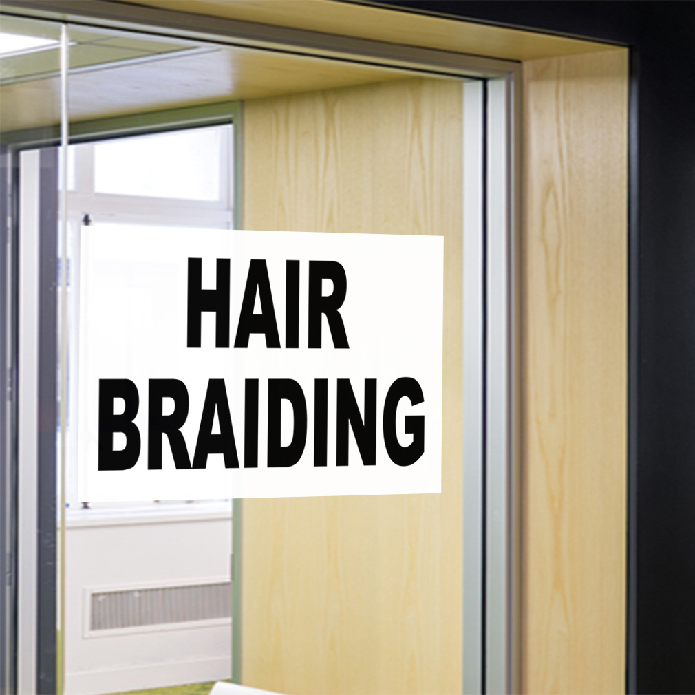 Decal Stickers Hair Braiding Black Vinyl Store Sign Label Business | eBay