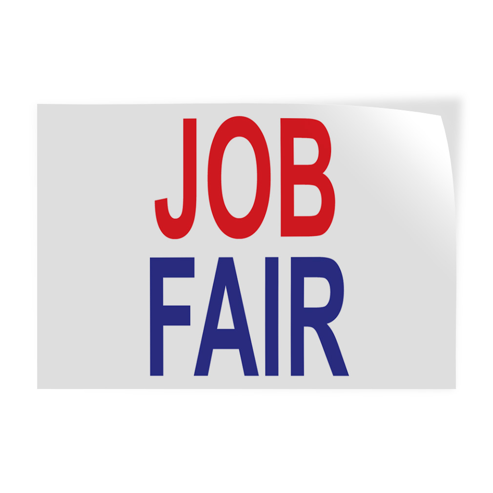 Decal Stickers Job Fair Red Blue Vinyl Store Sign Label Business | eBay