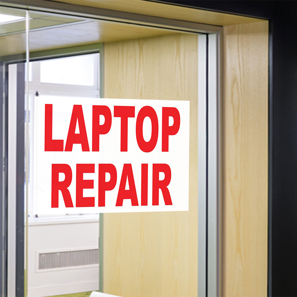 Decal Stickers Laptop Repair Red Vinyl Store Sign Label | eBay