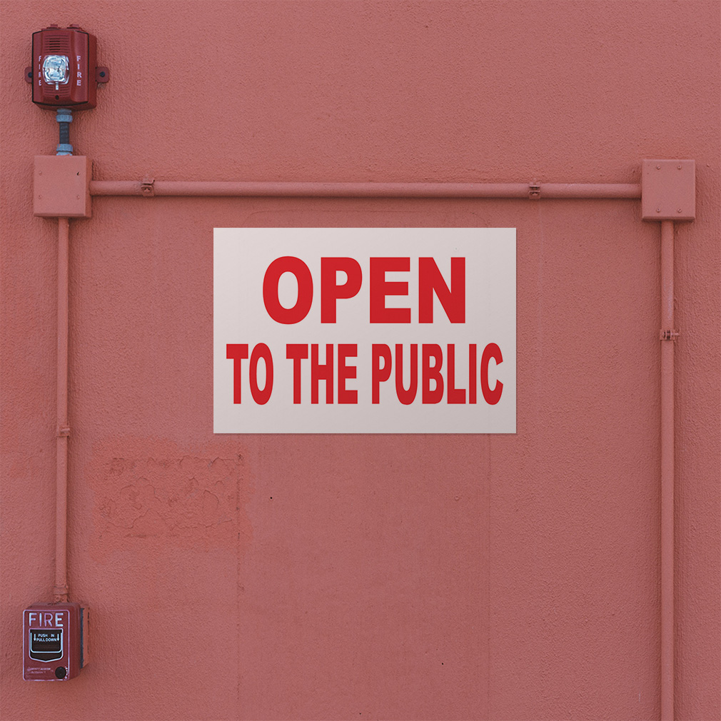 Decal Stickers Open to The Public Red Vinyl Store Sign Label Business ...