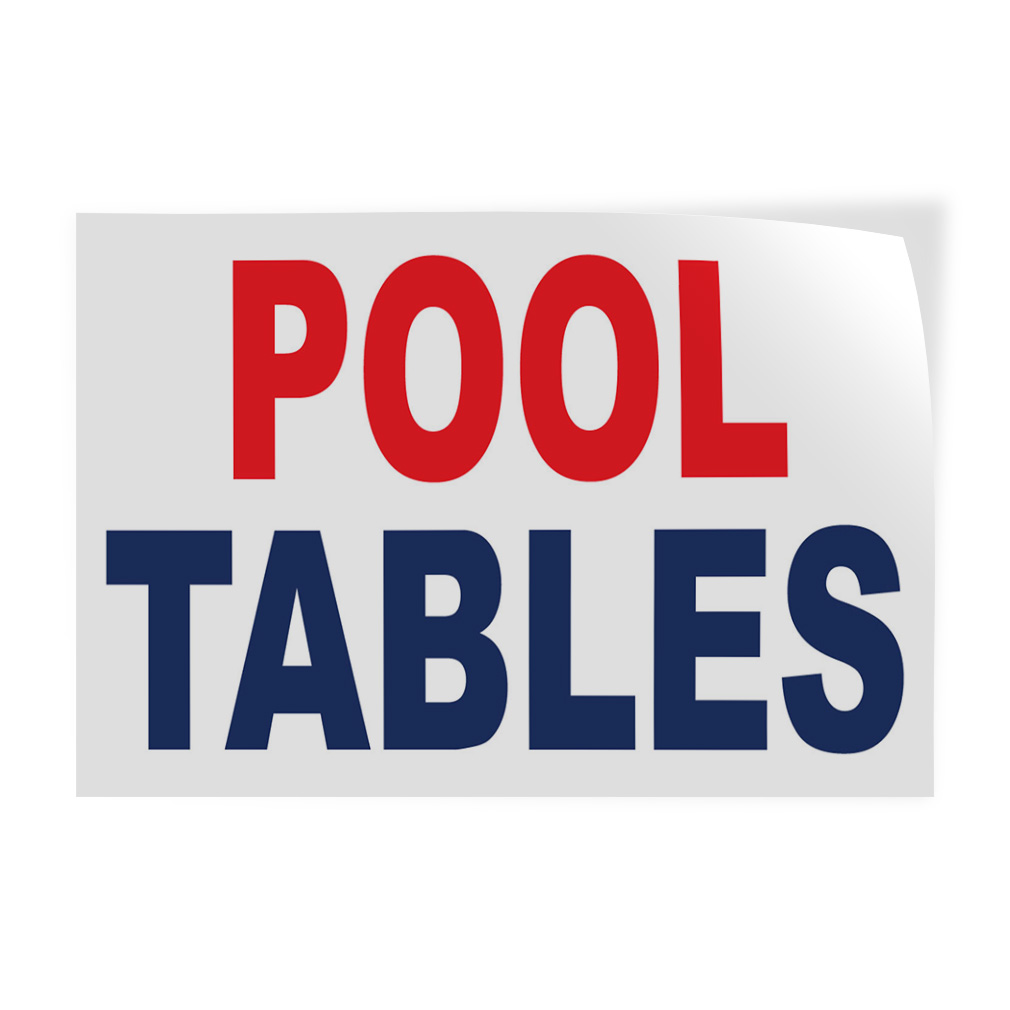 Decal Stickers Pool Tables Red Blue Vinyl Store Sign Label Business | eBay