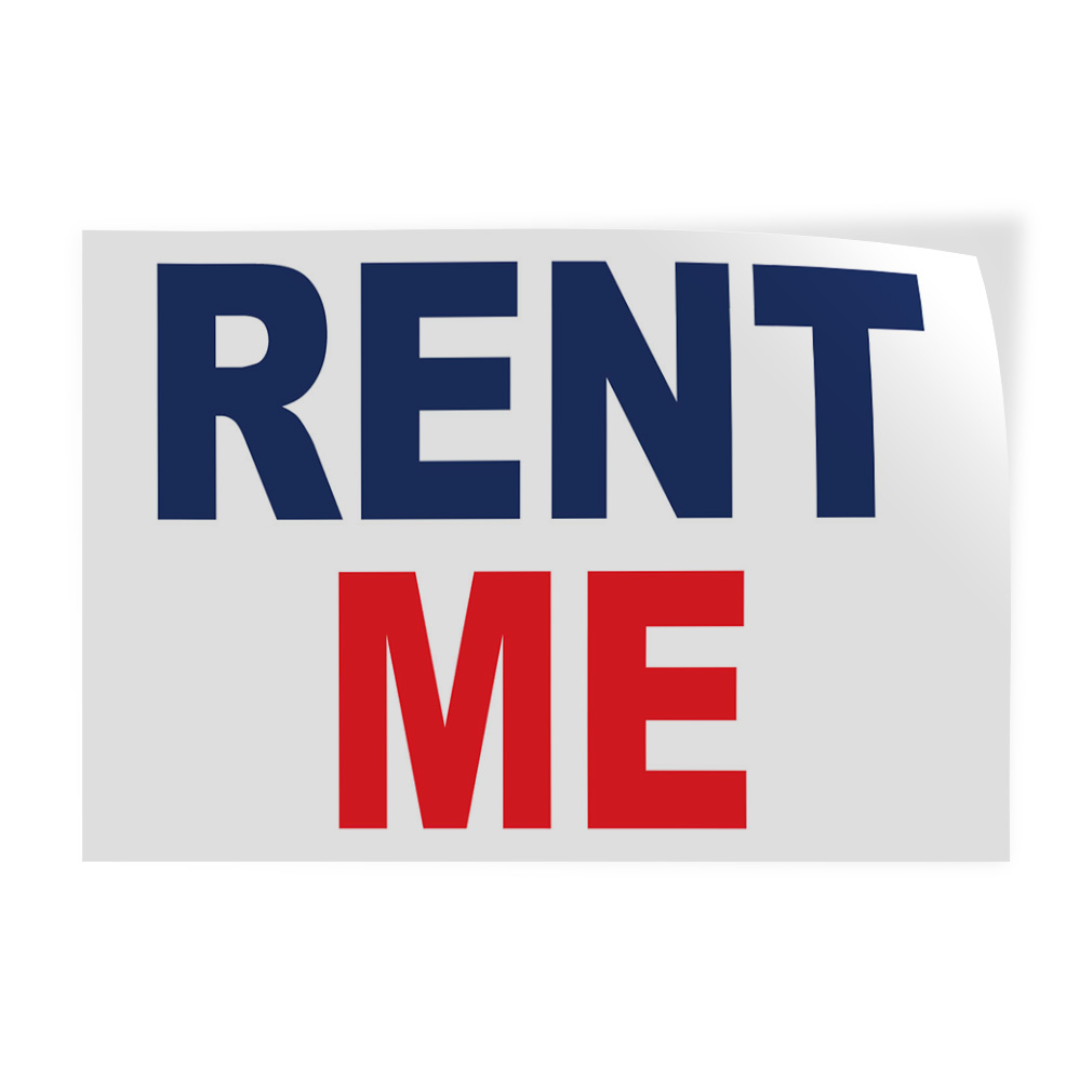 Decal Stickers Rent Me Blue Red Vinyl Store Sign Label Business | eBay