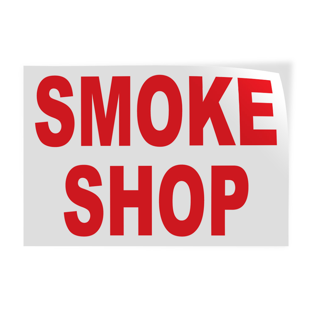 Decal Stickers Smoke Shop Red Vinyl Store Sign Label Business | eBay