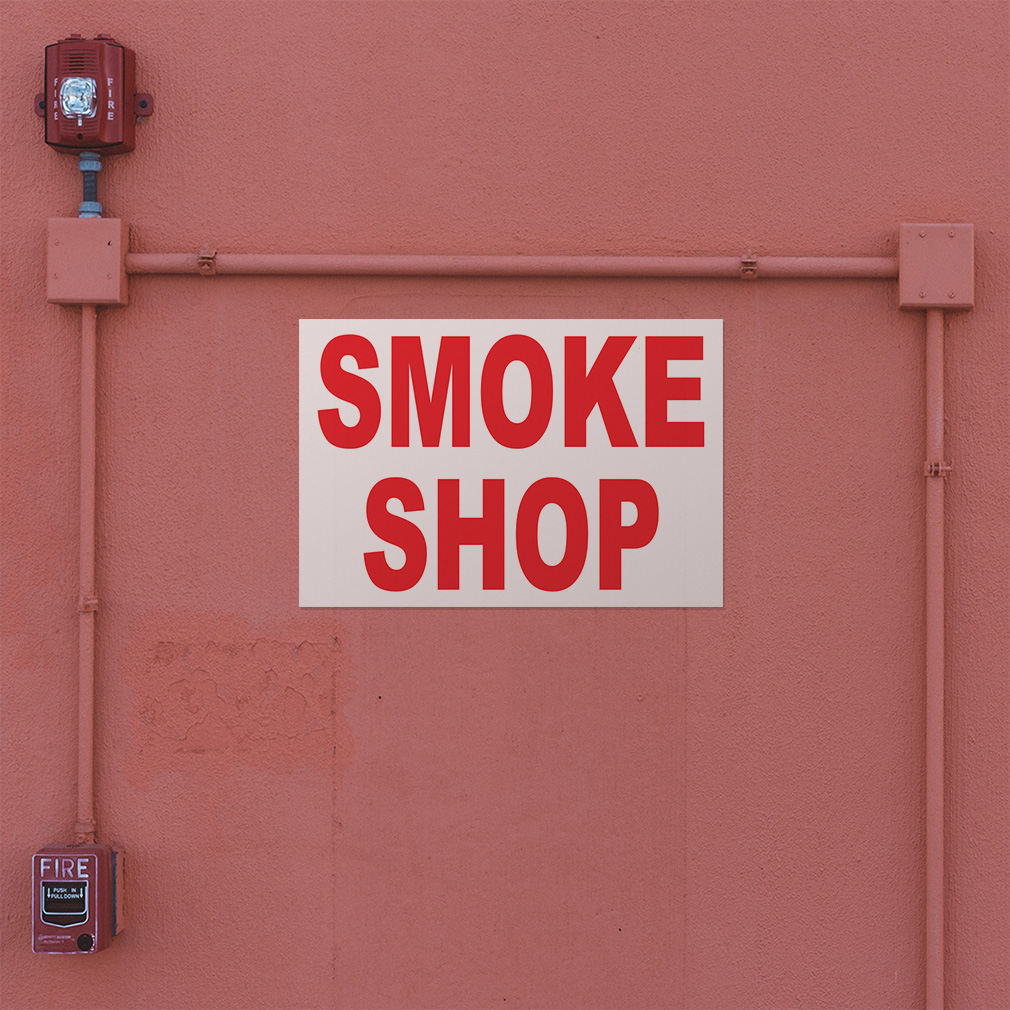 Decal Stickers Smoke Shop Red Vinyl Store Sign Label Business | eBay