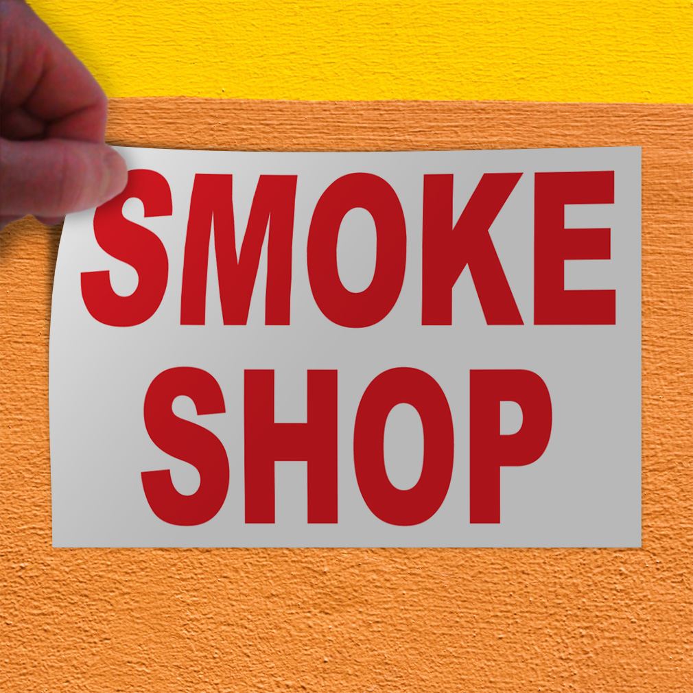 Decal Stickers Smoke Shop Red Vinyl Store Sign Label Business | eBay