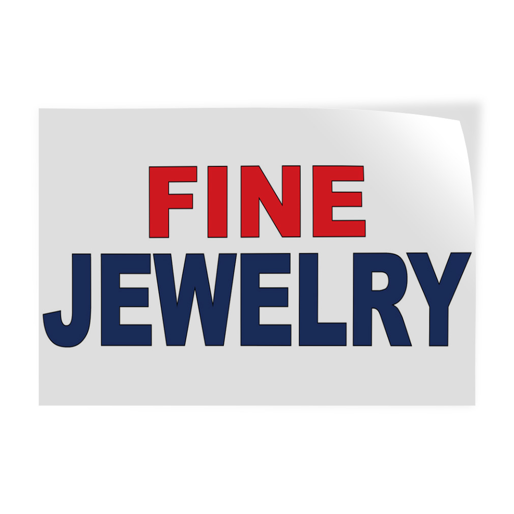 Decal Stickers Fine Jewelry Red Blue Vinyl Store Sign Label Business | eBay