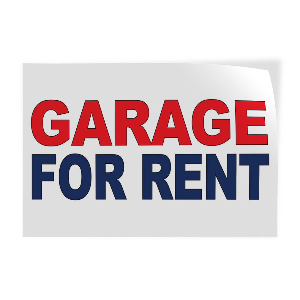 Decal Stickers Garage for Rent Red Blue Vinyl Store Sign Label Business ...