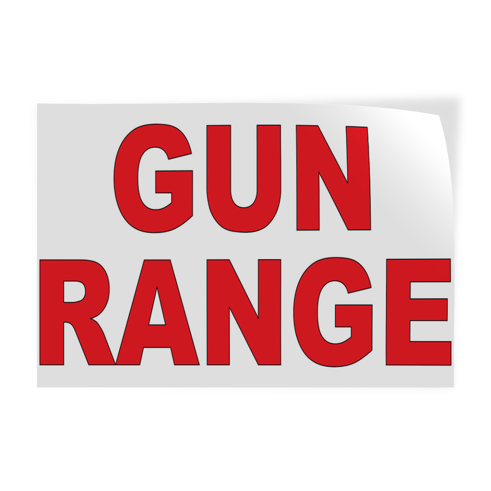 Decal Stickers Gun Range Red Vinyl Store Sign Label Industrial & Craft ...