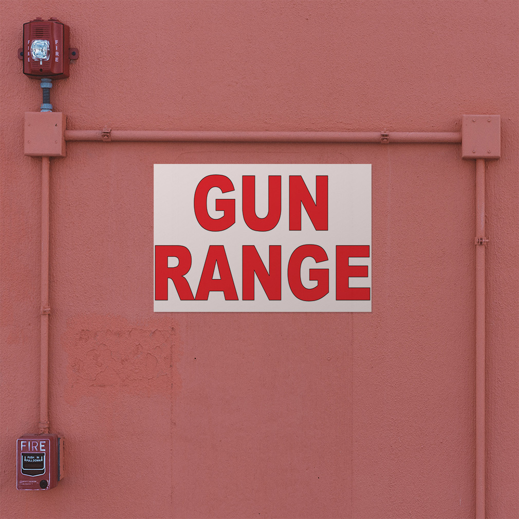 Decal Stickers Gun Range Red Vinyl Store Sign Label Industrial & Craft ...