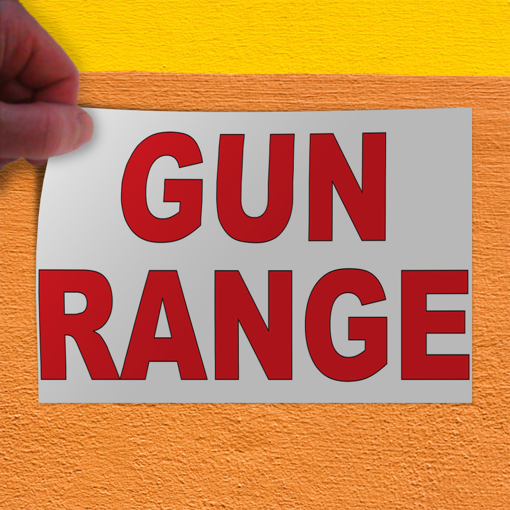 Decal Stickers Gun Range Red Vinyl Store Sign Label Industrial & Craft ...