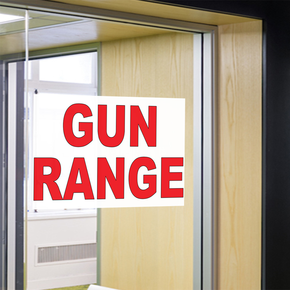 Decal Stickers Gun Range Red Vinyl Store Sign Label Industrial & Craft ...