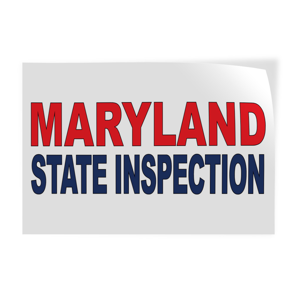 Decal Stickers Maryland State Inspection Red Blue Vinyl Store Sign ...