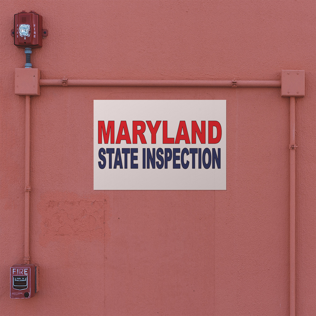 Decal Stickers Maryland State Inspection Red Blue Vinyl Store Sign ...