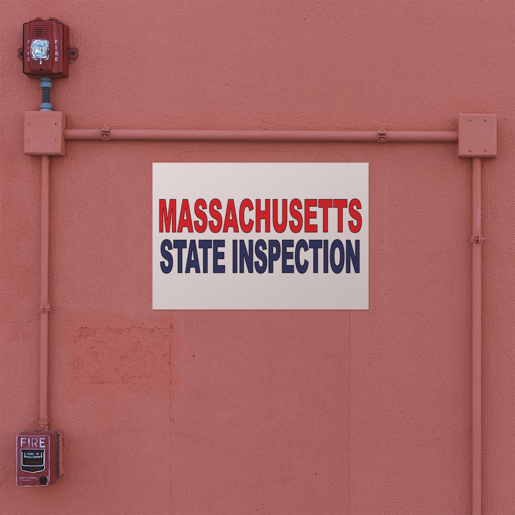 Decal Stickers Massachusetts State Inspection Red Blue Vinyl Store Sign ...