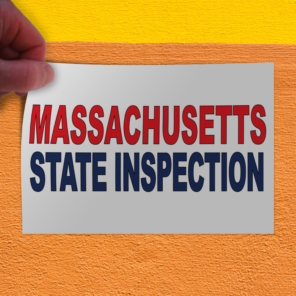 Decal Stickers Massachusetts State Inspection Red Blue Vinyl Store Sign ...