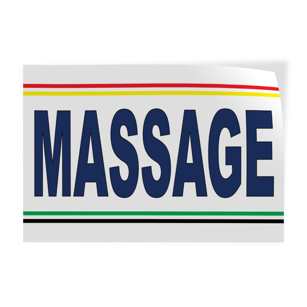Decal Stickers Massage Blue Vinyl Store Sign Label Business | eBay